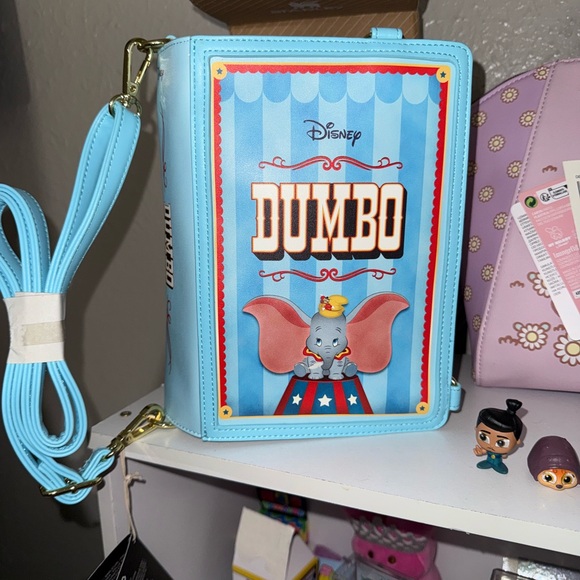 Disney | Bags | Disney Lounge Fly Dumbo Blue Book Crossbody Bag | Poshmark